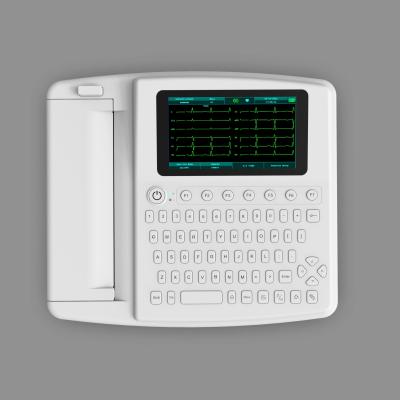 China Full Keyboard Hospital Electrocardiogram EKG Machine With Printer for sale
