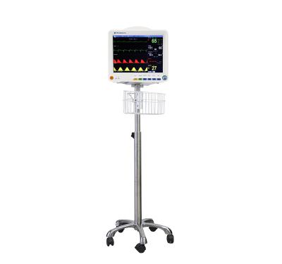 China 304 Stainless Steel Rolling Patient Monitor Trolley Height Adjustable For Ward for sale