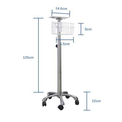 China Economical Height Adjustable Patient Monitor Trolley Cart For Hospital for sale