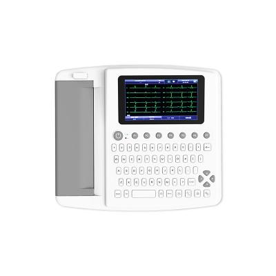 China 12 Leads 7 Inch Analog Recording Medical ECG Machine With Real Time Data Transfer for sale