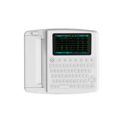 China Touch Screen Portable 12 Channel 12 Lead ECG Machine With Software Storage 1000cases for sale