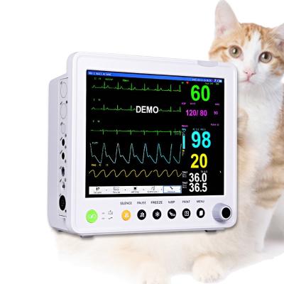 China 3.8 Kg Multi Parameter Veterinary Monitor With ECG/ HR/ RESP/ SPO2/ NIBP/ Temp for sale