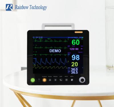 China ECG/ HR/ RESP/ SPO2/ NIBP/ Temp Multi Parameter Veterinary Monitor 12.1 Inch Display for sale