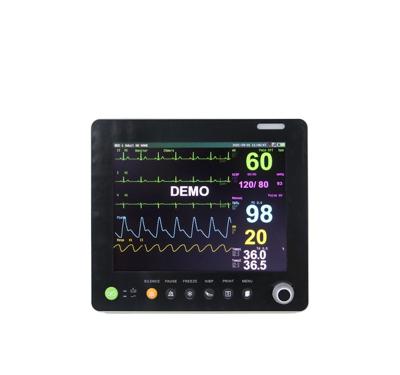 China 15 Inch Portable Multi Parameter Patient Monitor with Optional 2 IBP 1 Year Warranty and 2 Years Shelf Life for sale