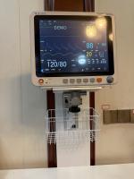 China Height Adjustable Aluminum Alloy Patient Monitor Stand Wall Mount Bracket for Hospital Ward Use for sale