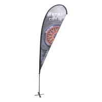 China Flying Style Polyester Custom Beach Flags For Outdoor Advertising for sale