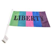 China 12x18 Inches Sublimation Car Flag Polyester With Plastic Pole for sale
