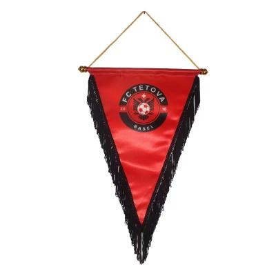 China Square Triangle Pennant Wall Flag With Coated And Satin Material for sale