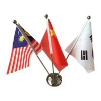 China 65g Polyester Office Desk Flags Thermal Sublimination Printing for sale