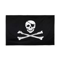China OEM Custom Polyester Flag 3x5Ft Skull Crossbones Pirate Flag for sale