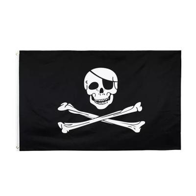 China OEM Custom Polyester Flag 3x5Ft Skull Crossbones Pirate Flag for sale