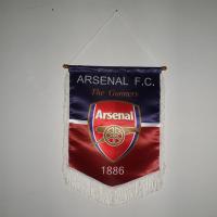China Custom Satin Wall Hanging Pennant 20x30cm With Wood Flagpole for sale