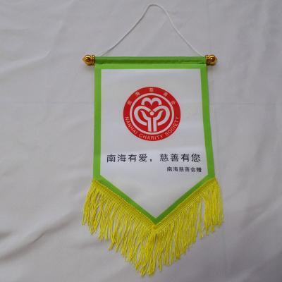 China Satin Silk Pennant Wall Flag Football Club Hanging College Pennants for sale