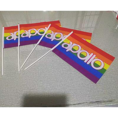 China World Cup Qatar Hand Held Flags With Plastic Hand Flagpole for sale