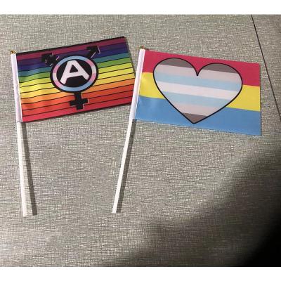 China Digital Printing Hand Pride Flag 14cmx21cm For Decoration for sale