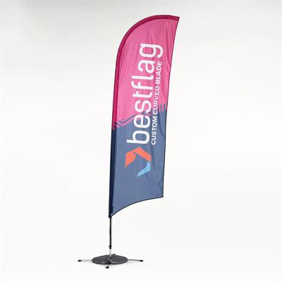 China YaoYang Knife And P Shape Feather Outdoor Beach Flag Double Sides Printed for sale