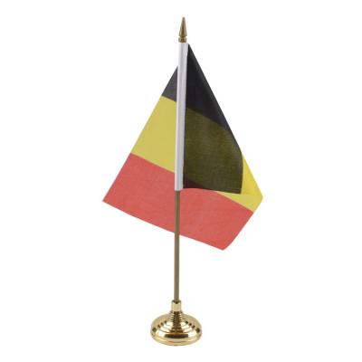 China Sublimation Printing Office Desk Flags 150D 300D With Metal Stand for sale