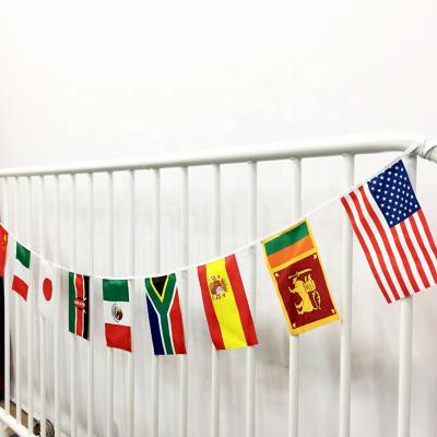China Football Game String Flag Custom Polyester Country Bunting Flags for sale