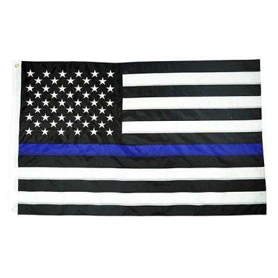 China 90x150cm Custom Polyester Flag National America Blue Line Flags for sale