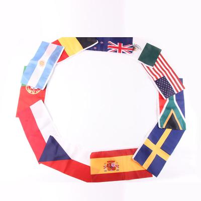 China Euro Cup Country Triangle Flag String Bunting Style Silk Printing for sale