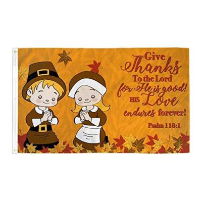 China Digital Printing Custom Polyester Flag Thanksgiving Double Sided Flags 3x5 for sale