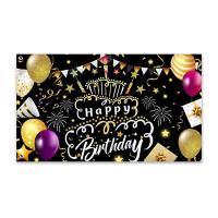 China OEM Polyester 3x5 Happy Birthday Flag For Indoor Outdoor Party for sale