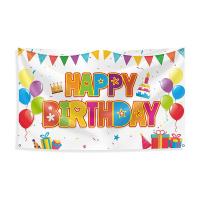 China OEM Polyester 3x5 Happy Birthday Flag For Indoor Outdoor Party for sale