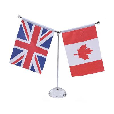 China 14cmx21cm Table Top Flag Stand 4 Color Printing For Advertising for sale