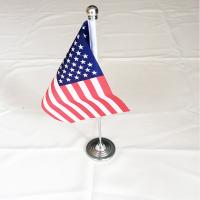 China 14x21cm Printed Small Desk Flags With  Nylon Plastic Base for sale