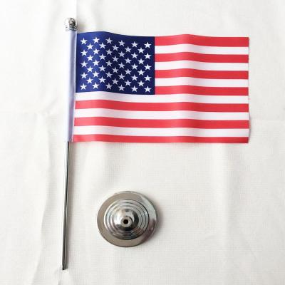 China ODM Different Countries Office Desk Flags Single Sides Printing With Metal Pole for sale
