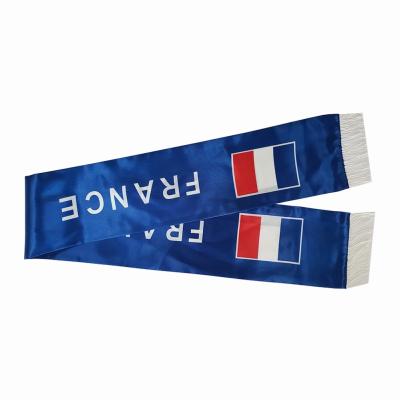China Customized Printed France Flag Scarf Plain Style polyester Material for sale
