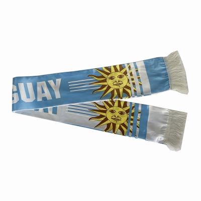 China Custom National Flag Print Scarf Yaoyang Uruguay Soccer Scarf for sale