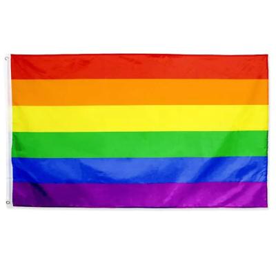 China Custom Digital Printed LGBT Flag Polyester 3*5ft Gay Rainbow Flag for sale