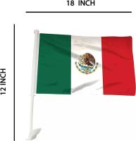 China Custom Car Flag Screen Printed Mexico Car Flag With Plastic Pole for sale