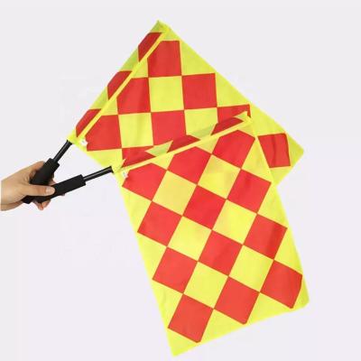 China Custom Polyester Soccer Football Referee Flags Portable OEM / ODM Designs for sale