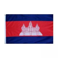 China Polyester Custom 3 X 5 Flag Digital Printing / Screen Printing Combodia National Flag for sale