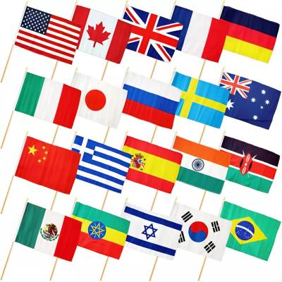 China Portable Hand Held Flags 14x21cm All Countries Custom Hand Flags for sale