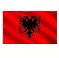 China CMYK Color Custom 3X5 Ft Flags 100% Polyester Albania Country Flag for sale