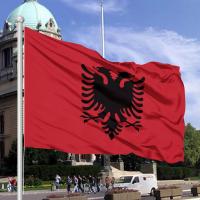 China CMYK Color Custom 3X5 Ft Flags 100% Polyester Albania Country Flag for sale