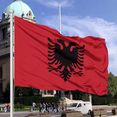 China CMYK Color Custom 3X5 Ft Flags 100% Polyester Albania Country Flag for sale
