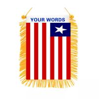 China Satin Material Pennant Wall Flag Decoration Mini Fringed Liberia County Flags for sale