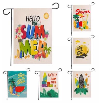 China 100D Polyester Decorative Custom Garden Flags 30x45cm Seasonal Garden Flag Set for sale