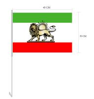 China Custom Iranian Car Window Flag Pantone color Polyester Iran Lion Flag for sale