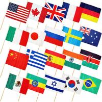 China 100% Polyester Brazil Custom Flag 14x21cm Brazil Hand Held Flags for sale