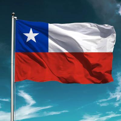 China Custom Chile Country Flag 3X5ft 100% Polyester CMYK Digital Printing for sale