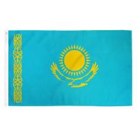 China 100% Polyester Kazakhstan Country Flag 3X5ft Custom Digital Printing / Screen Printing for sale