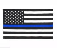 China Advertising Thin Blue Line Flag 3X5ft 100% Polyester Custom Design Flags for sale