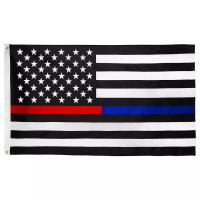 China Digital Printing Polyester American Flag 3x5 Ft Thin Blue Yellow Red Green Gray Line Flags for sale