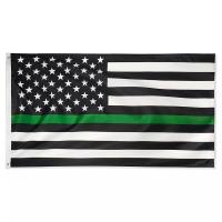 China Digital Printing Polyester American Flag 3x5 Ft Thin Blue Yellow Red Green Gray Line Flags for sale