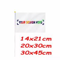 China Custom Logo Small Hand Flags LGBT Flag Portable 14x21cm/20x30cm/30x45cm for sale